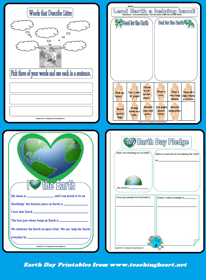 Earth Day Printable Activities for Teaching